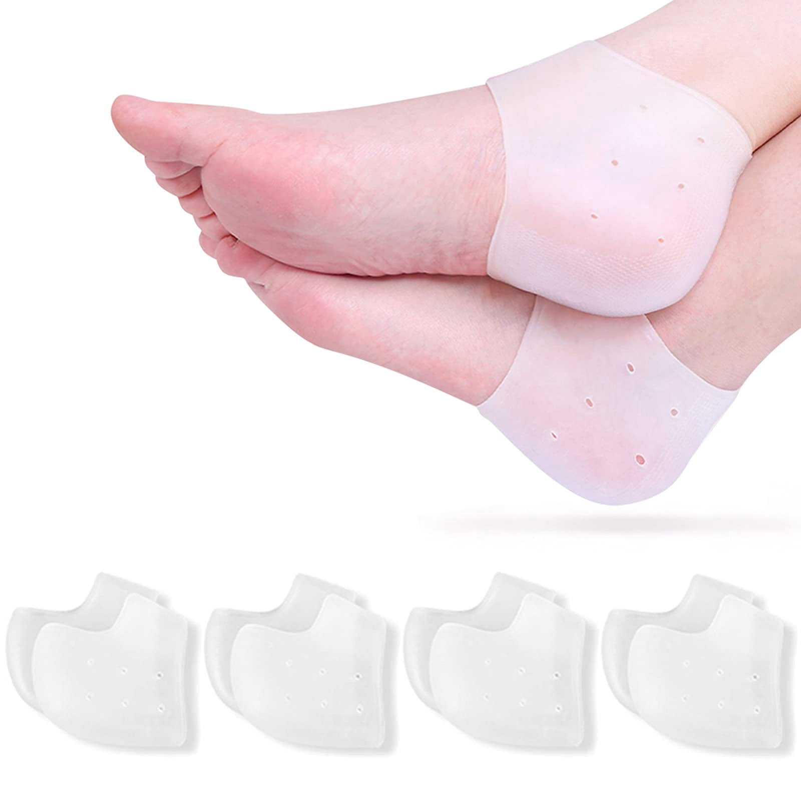 Heel Protectors Silicone,4 Pairs Gel Heel Pads Cushion for Blister ...