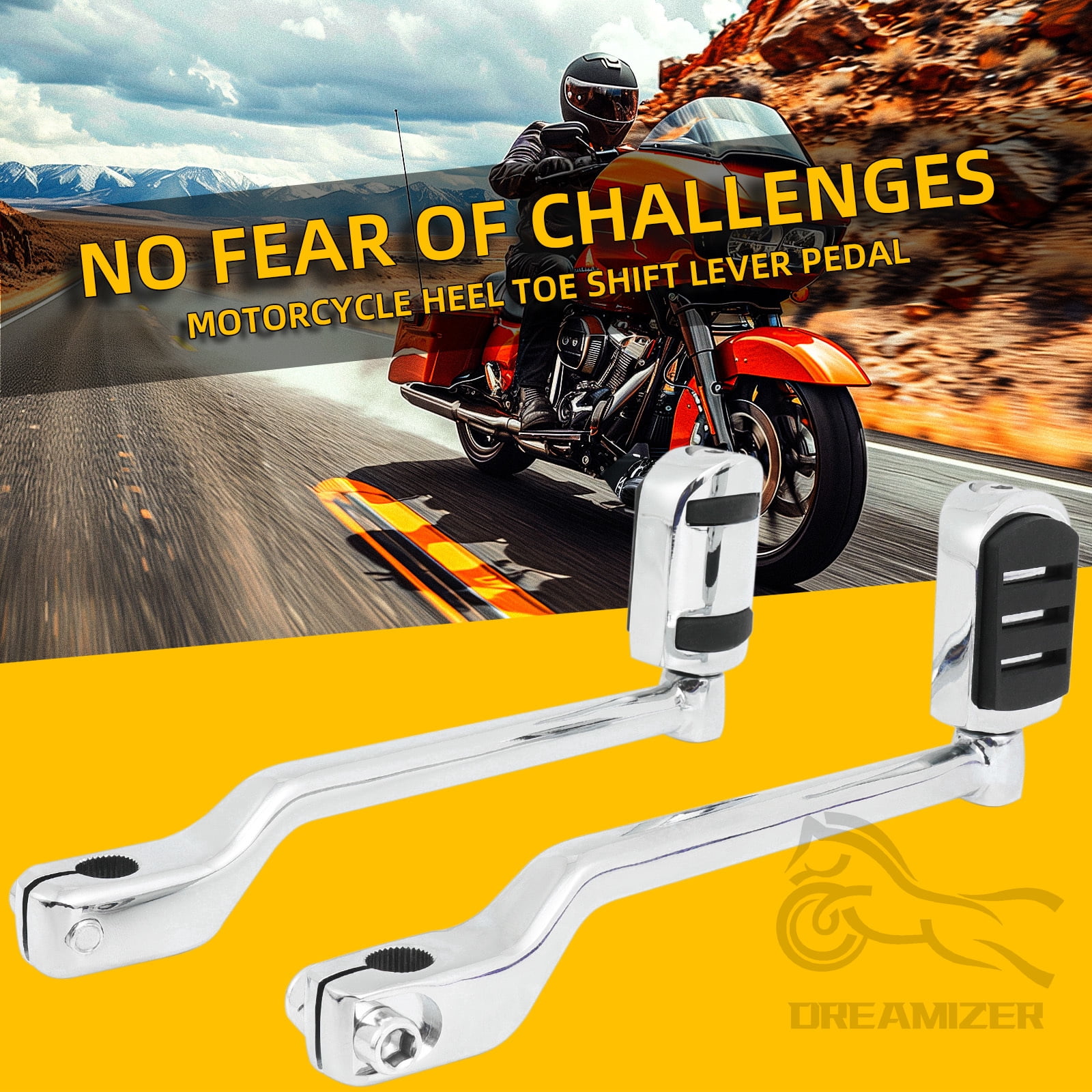 Heel Toe Shift Pegs, Front and Rear Levers w/Shifter Pegs for Harley ...