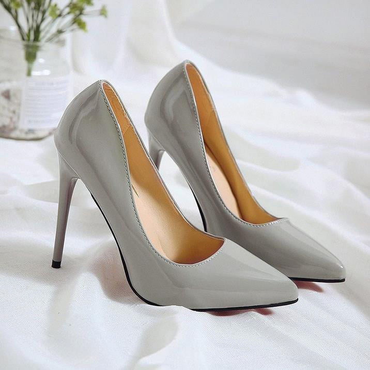 Heels Office Lady Wedding Evening Dress Shoes, 2023 New trends metallic ...