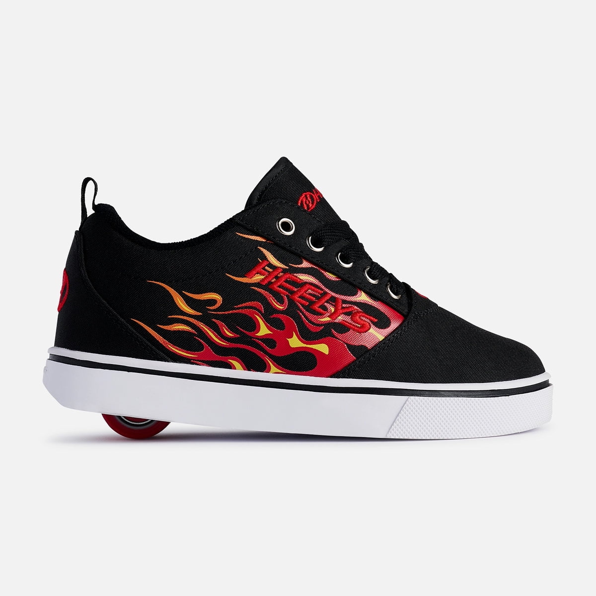Heelys Girls Wheeled Footwear Skate Shoes Black Red Flames Size 0 HEEL ...
