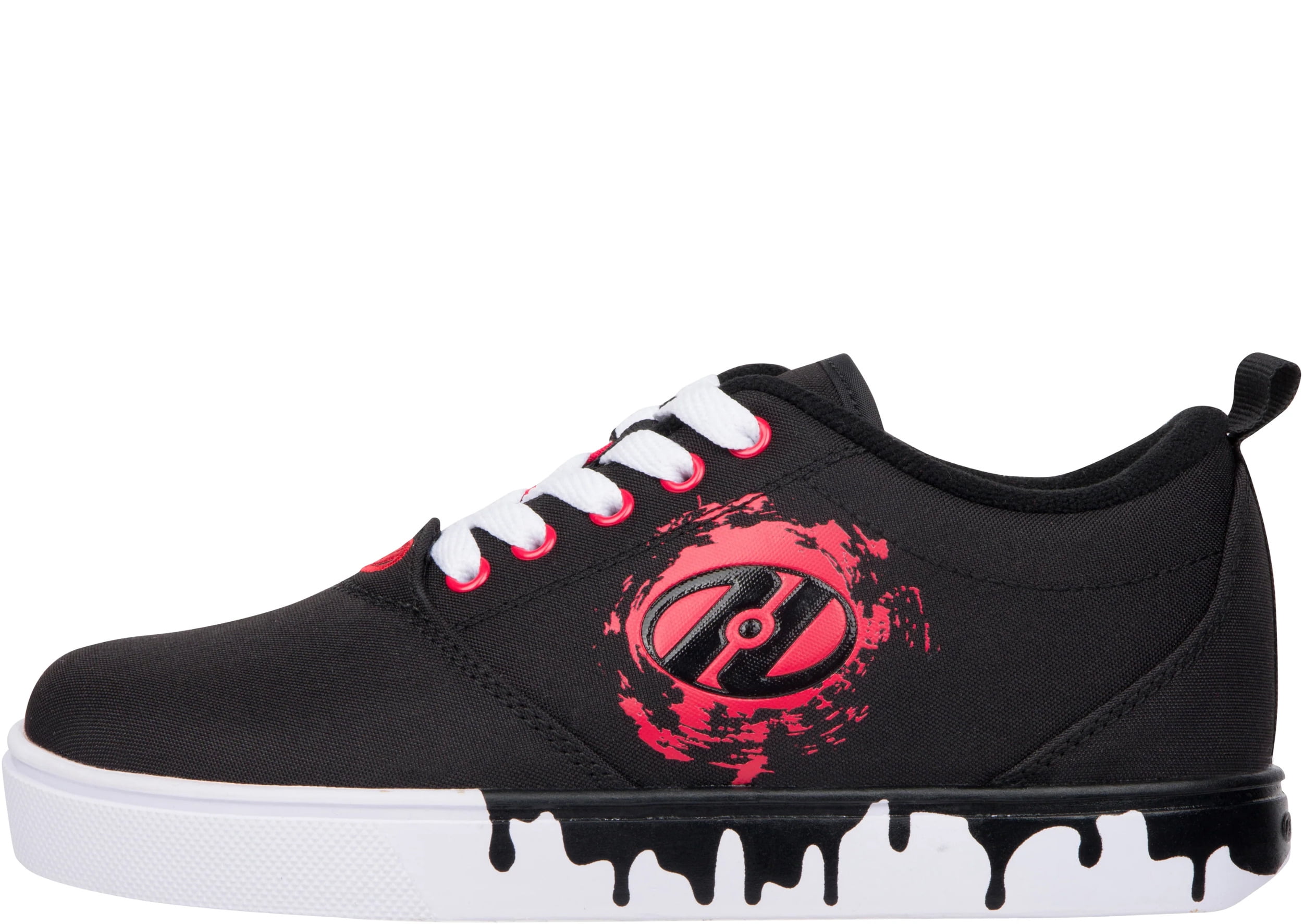 Heelys Kids Pro 20 Drips, Black and Red, Nylon Canvas, Lace-Up, Roller ...