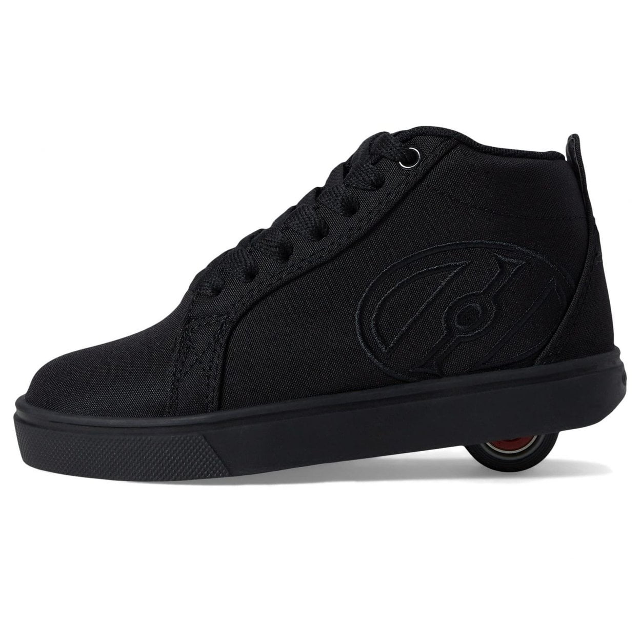 Heelys Racer 20 Mid Sneakers Black Canvas Kids Adults Removable Wheels ...
