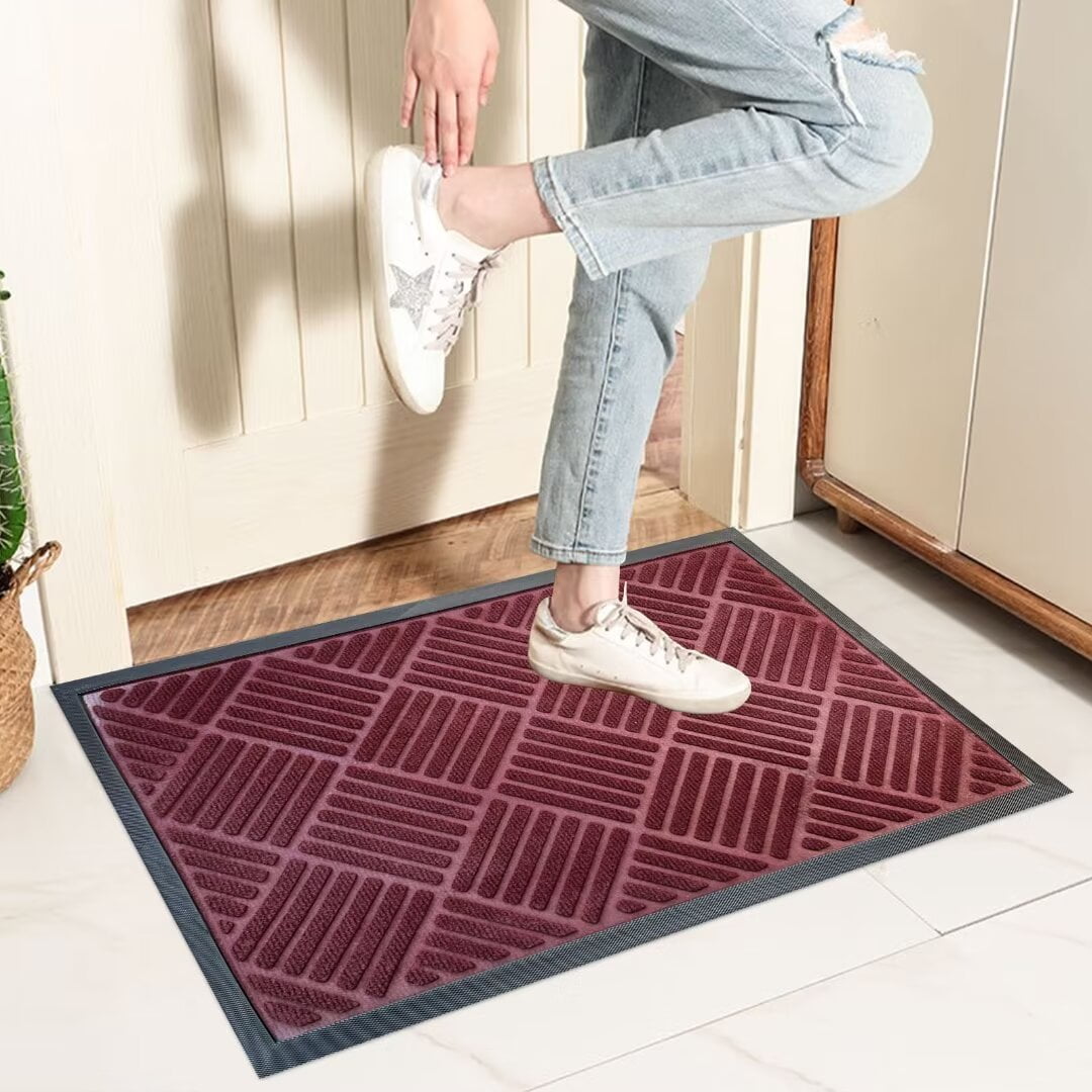 Heeneeso DM24 Entryway Rug Outdoor Doormat Rubber Front Entrance Door ...