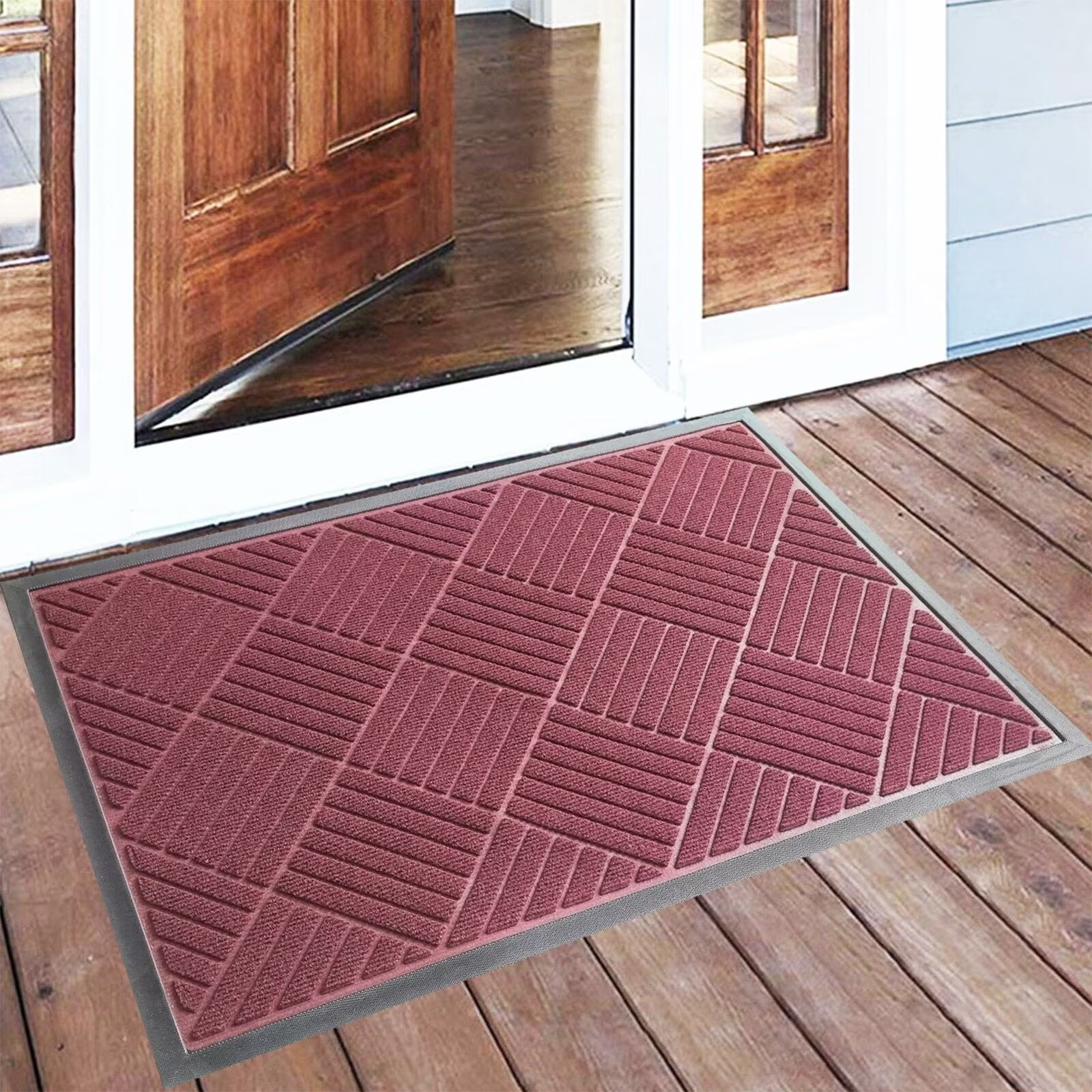 Heeneeso DM34 Entryway Rug Outdoor Doormat Rubber Front Entrance Door ...