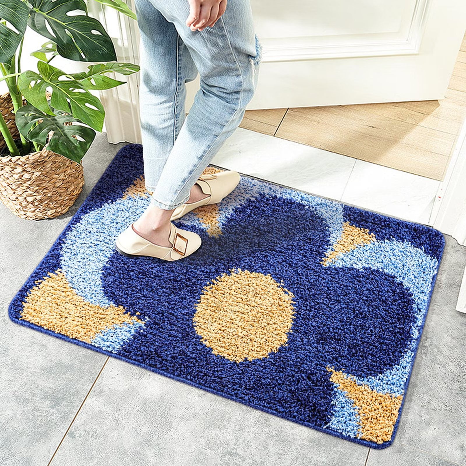 Heeneeso Low Profile Water Absorbing Rubber Entry Rug, Indoor Front ...