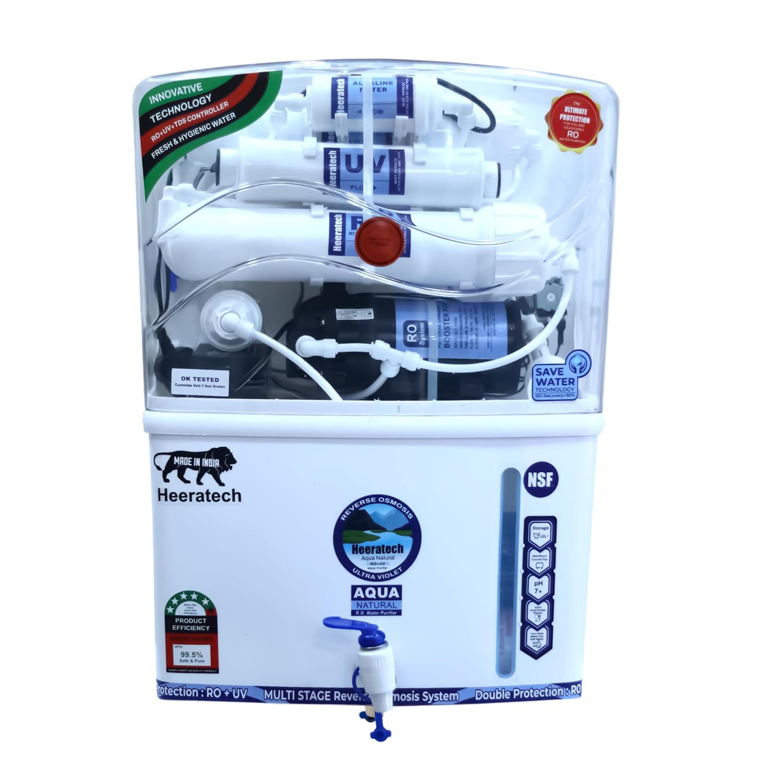 Heeratech RO Water Purifier 7 Stage Protection ROUVTDS Adjuster Multi ...