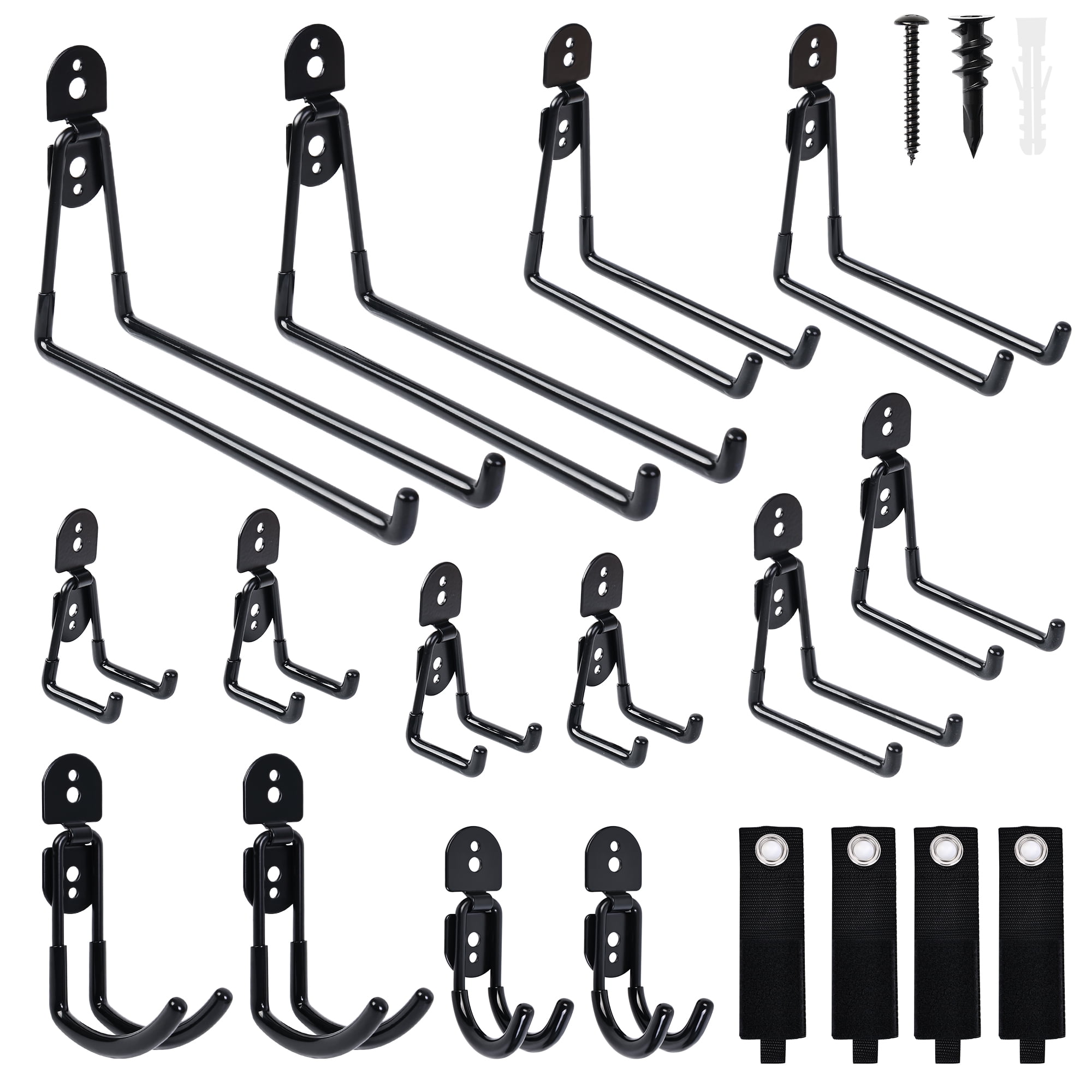 Heevir Garage Hooks - Full Size 18 Pack Wall Mount Storage Hooks with 4 ...