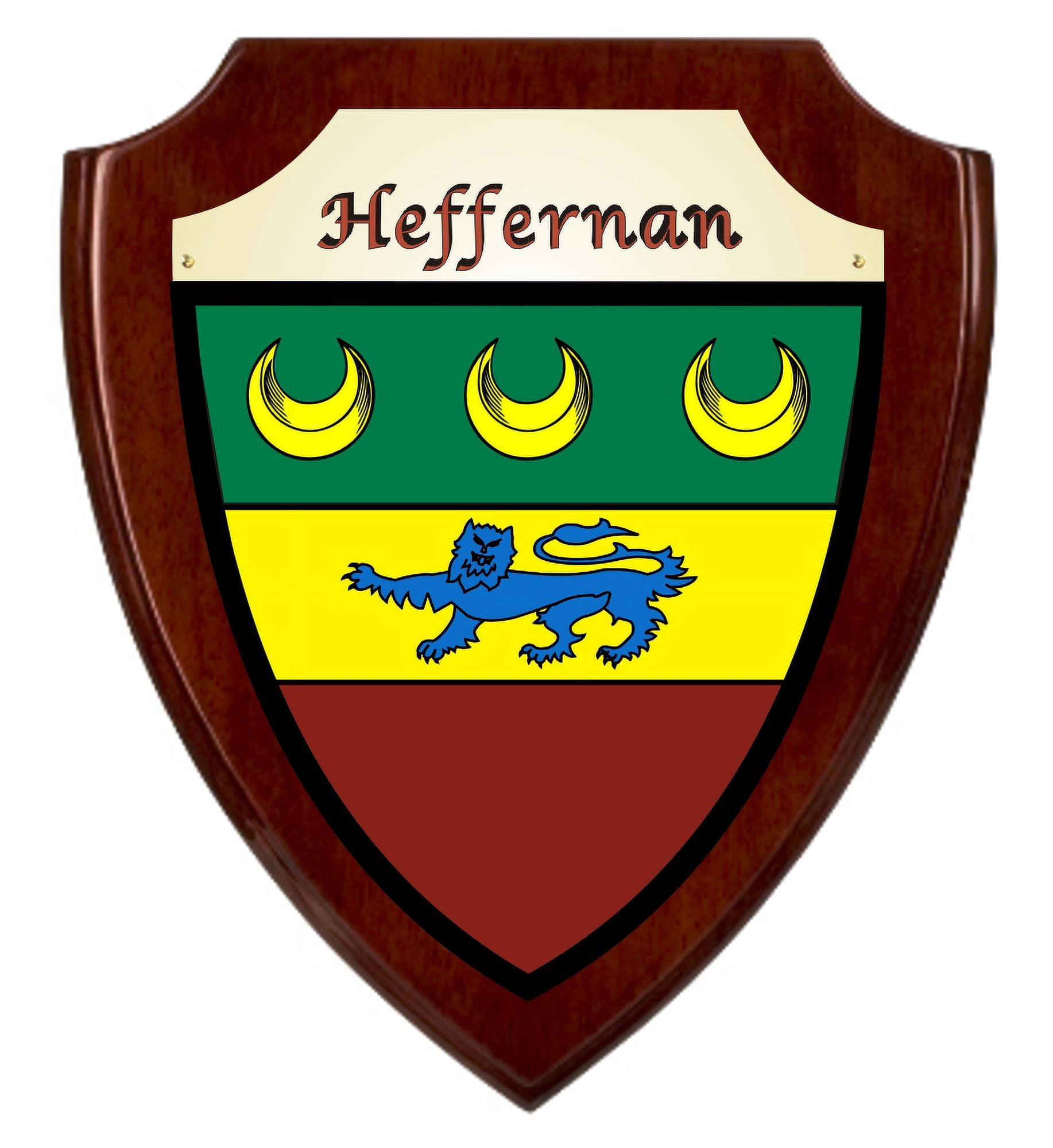 Heffernan Irish Coat of Arms Shield Plaque - Rosewood Finish - Walmart.com