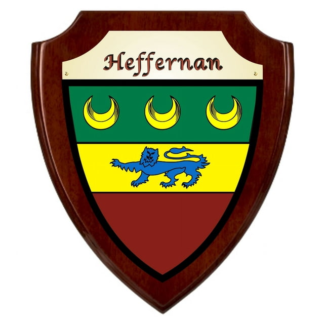 Heffernan Irish Coat of Arms Shield Plaque - Rosewood Finish - Walmart.com
