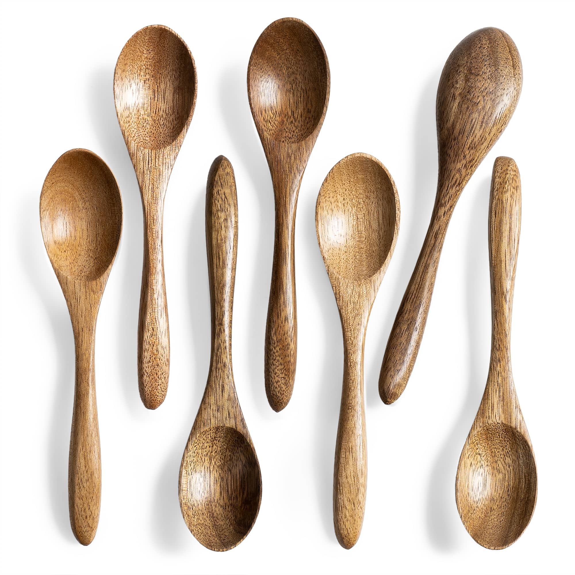 Hefild 7 PCS Small Wooden Spoons, 5.8 Inch Honey Spoons for Tea, Acacia ...