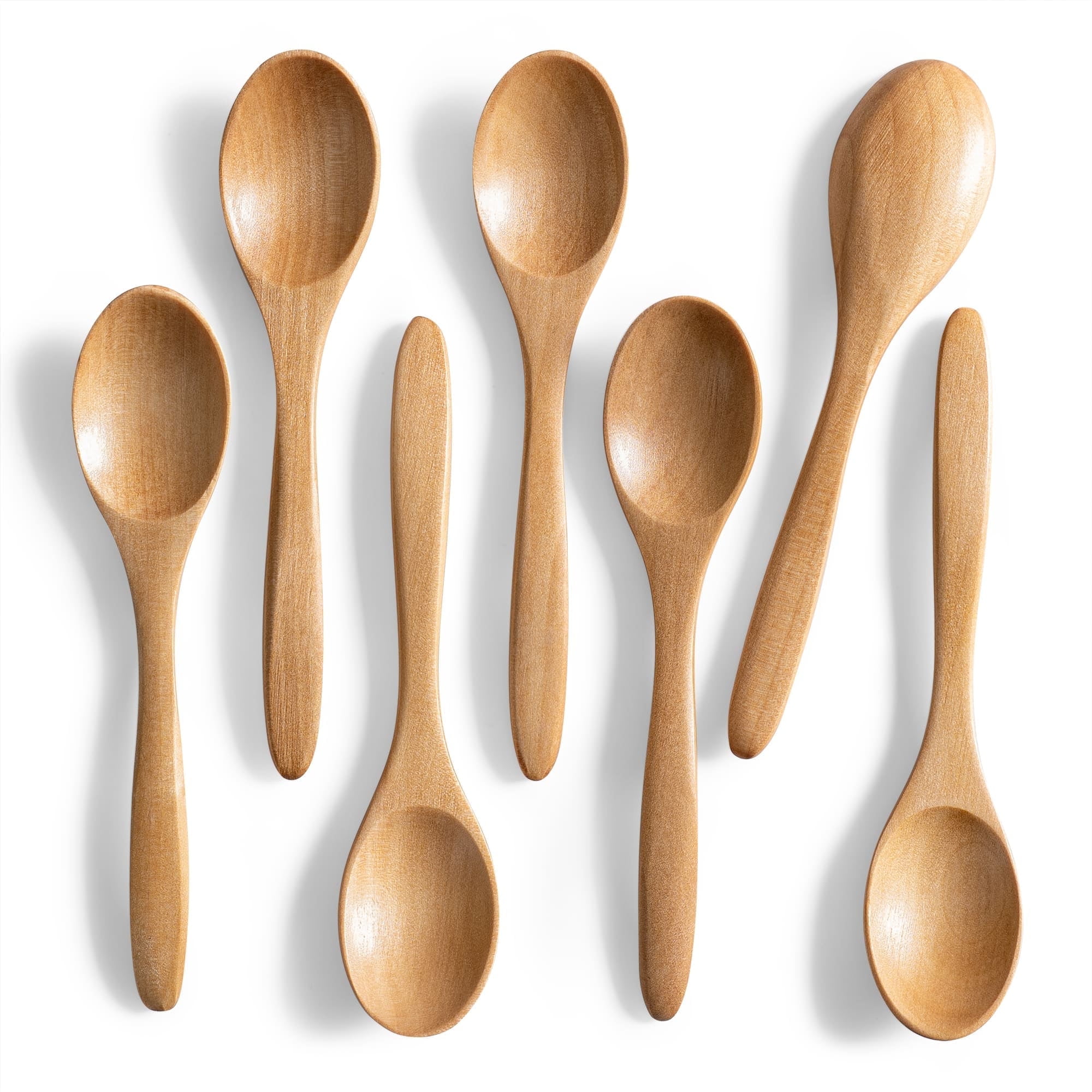 Hefild 7 PCS Small Wooden Spoons, 5.8 Inch Honey Spoons for Tea, Schima ...