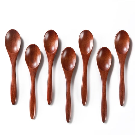 LiJingR Wooden Soup Spoons 12 Pieces 9 Inch Long Handle Kitchen ...