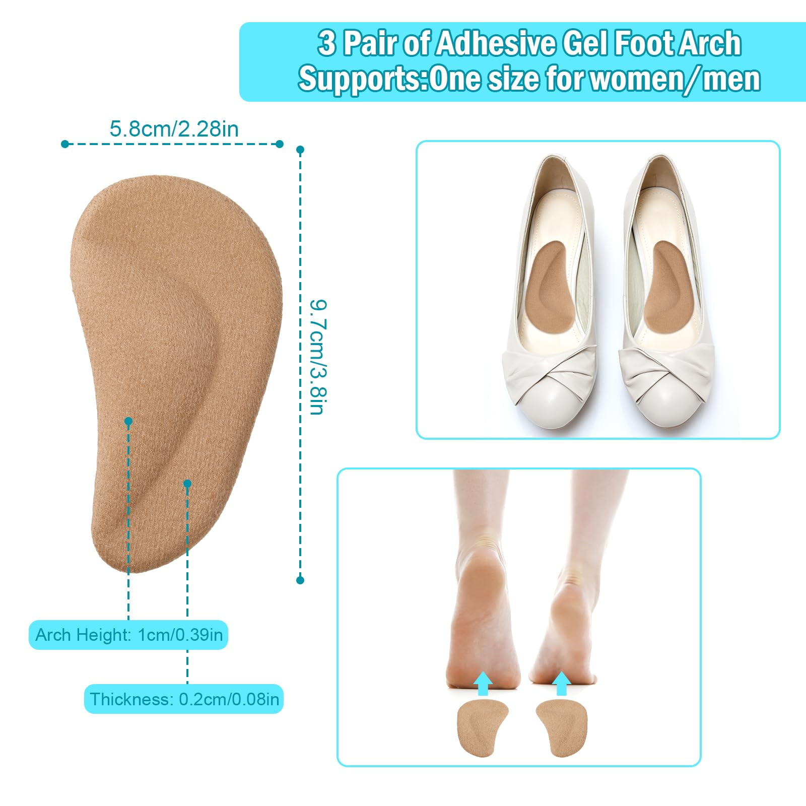 Hefilesy 3a Of Comfortable And Breathable Shoe Insoles For Wide And ...