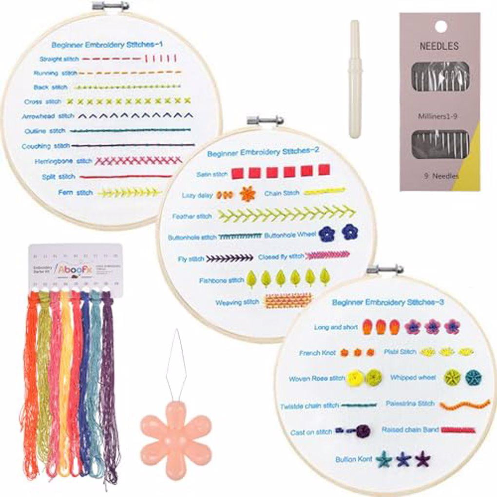 Hefilesy Embroidery Stitch Practice Kit Variety For Beginners ...