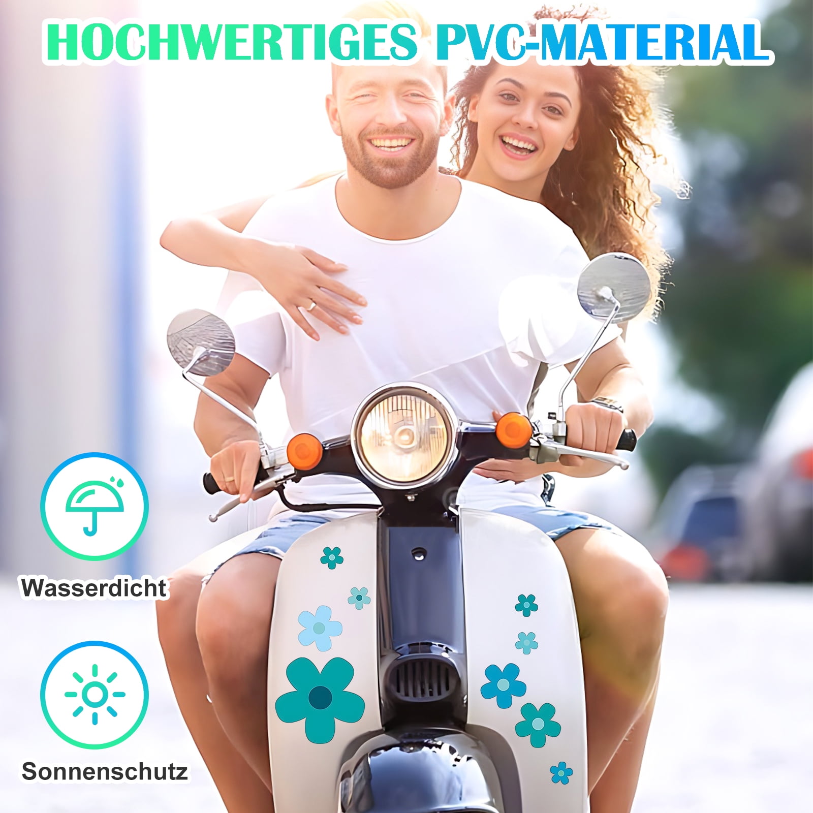 Hefilesy PVC Made Non-toxic Flower Sticker For Motorcycle And Luggage ...