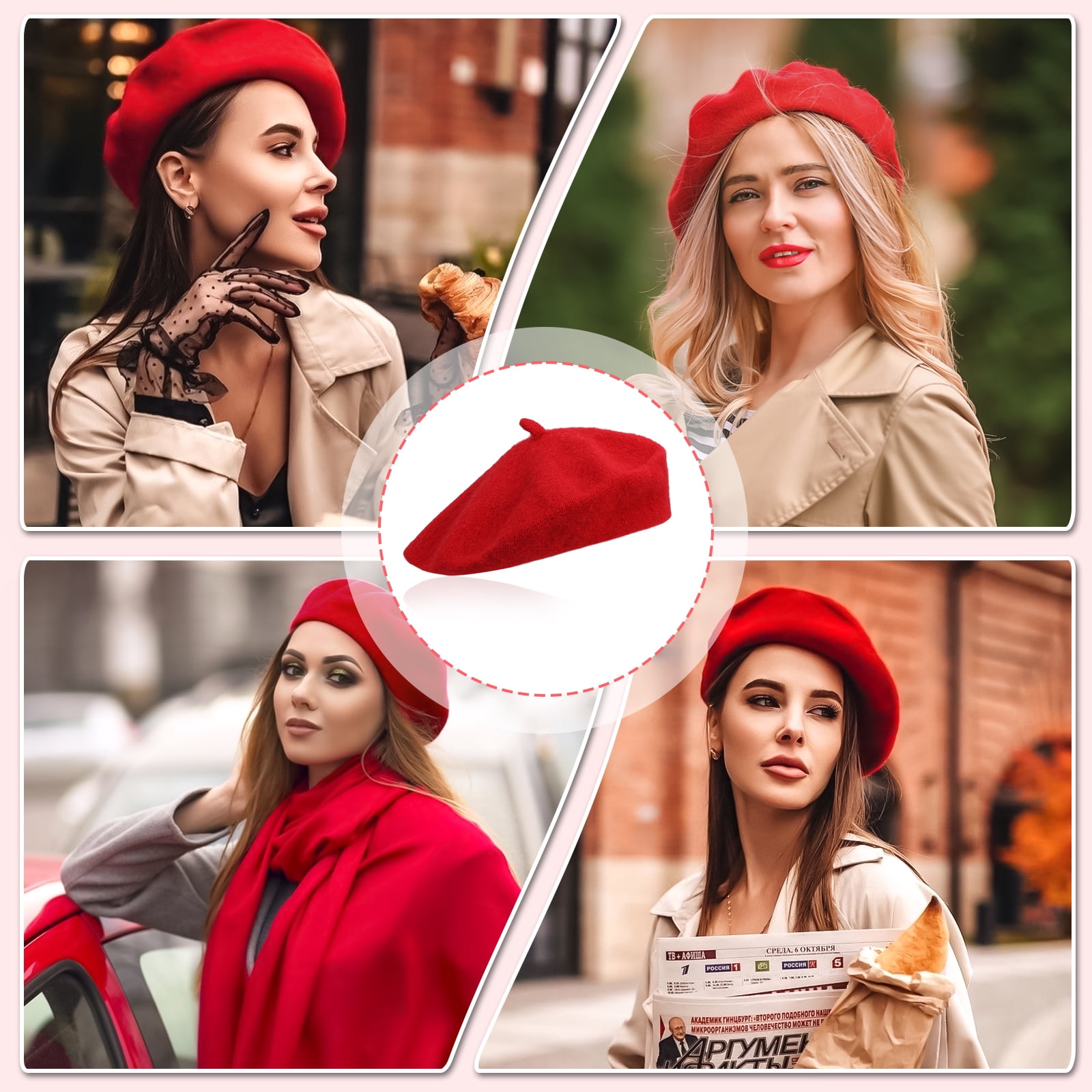 Hefilesy Winter Hats Collection Solid Color Beret For Women Woman ...