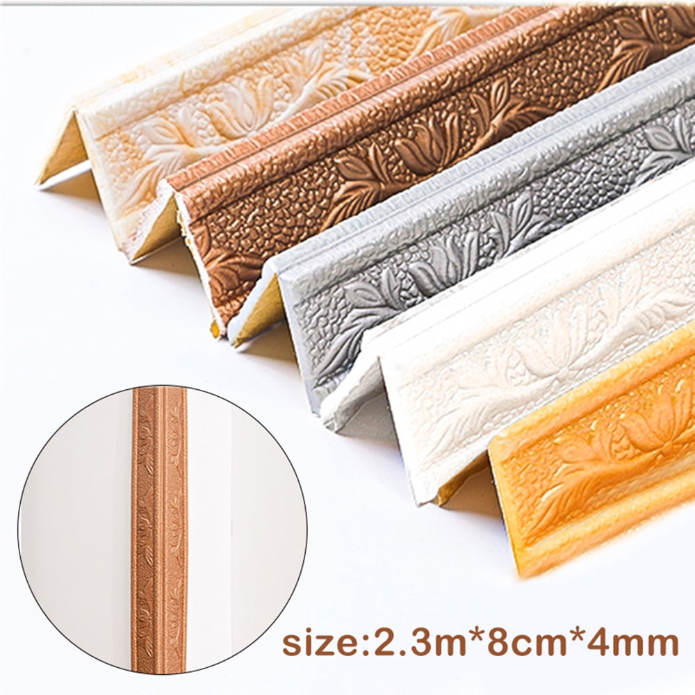 Heflashor 3D Foam Wall Edge Strip Stickers Painting Frame Self-Adhesive ...
