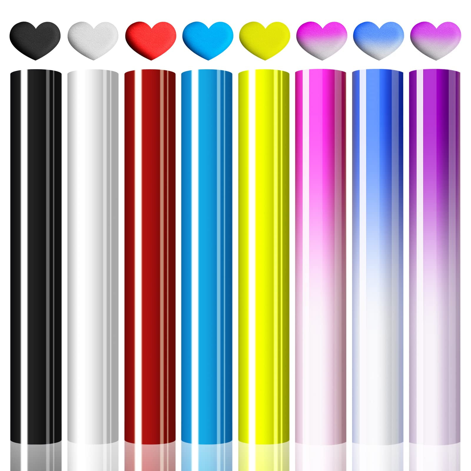 Heflashor 3D Puff HTV Heat Transfer Vinyl with 3 UV Color Change Puffy ...