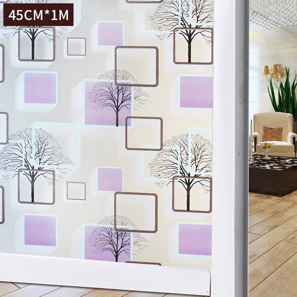 Heflashor Window Privacy Film Stained Glass Opaque Non-Adhesive Window ...