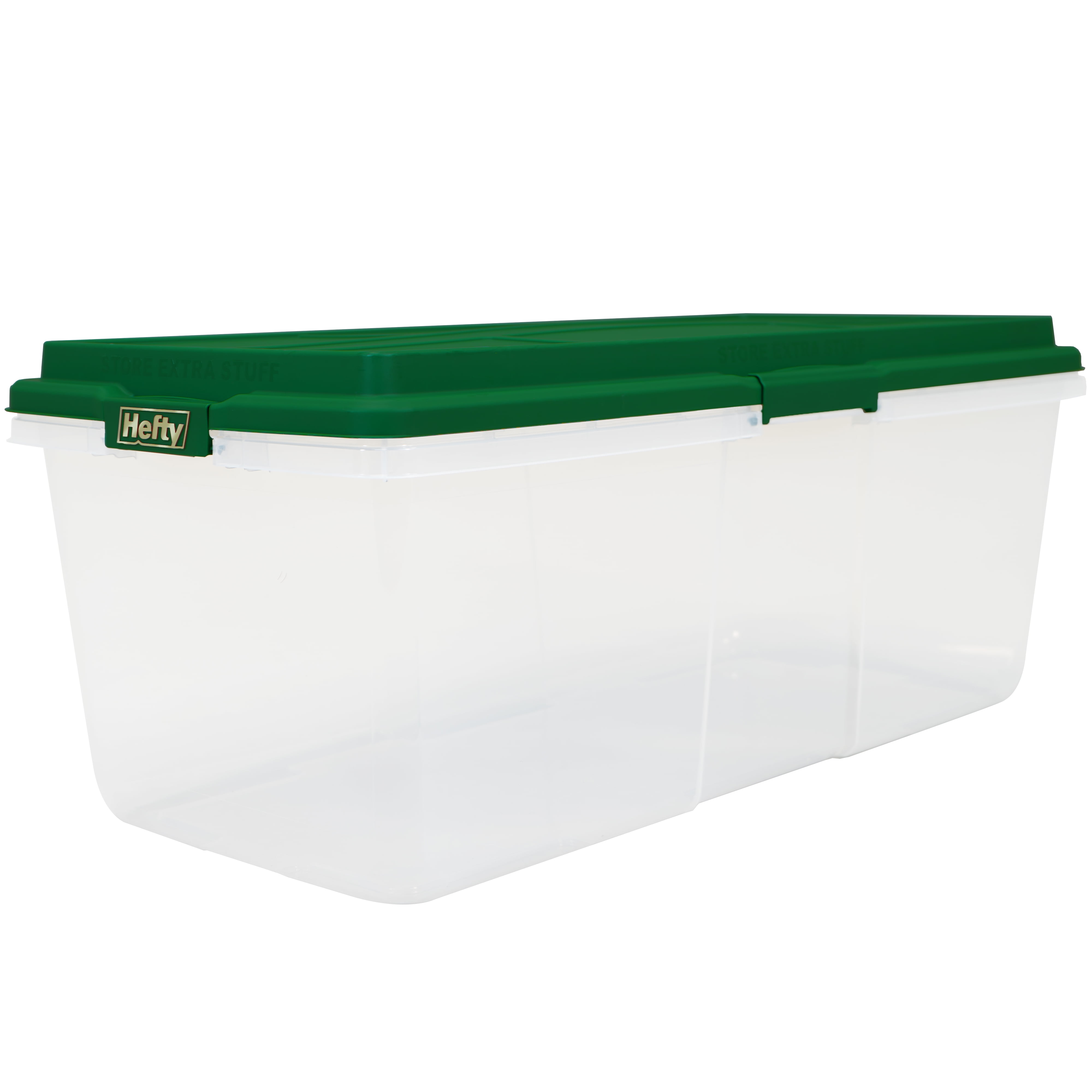 Hefty 113 Quart Clear Plastic Latched Christmas Storage Container ...