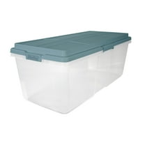 Homz 41 Quart Clear Plastic Christmas Storage Bins, Large Flat Totes ...