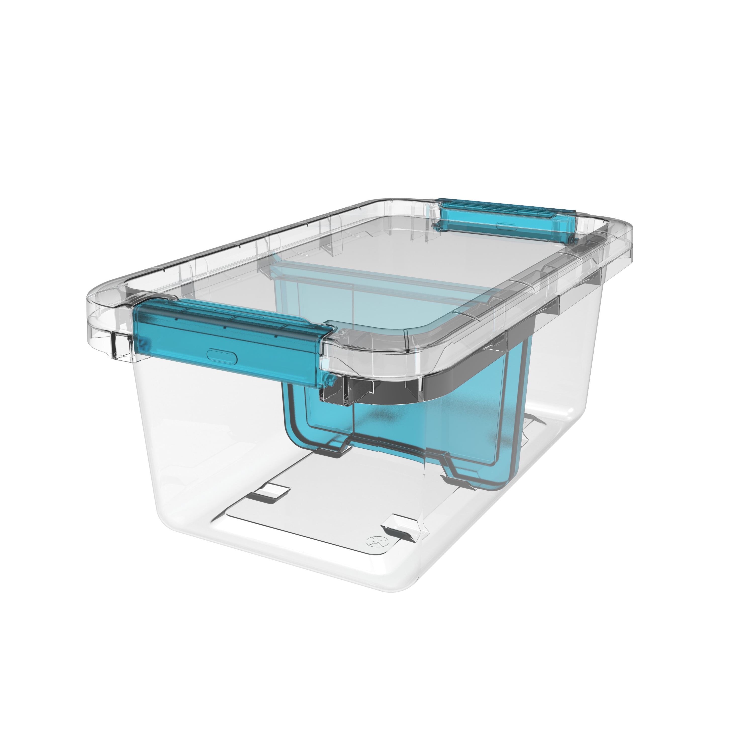 Hefty, 17 Quart Clear Plastic Storage Bin, Latched Storage Container ...