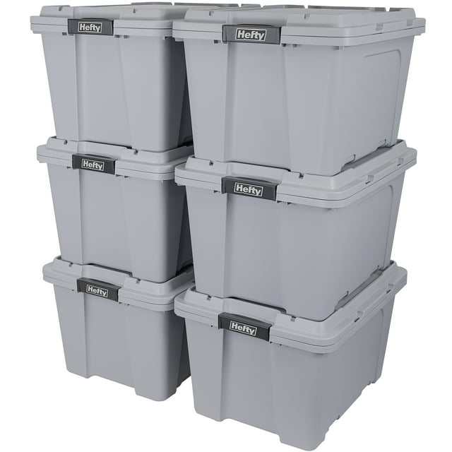 18 gal Gray Totes (6) | Lockable storage chests - Walmart Business Supplies