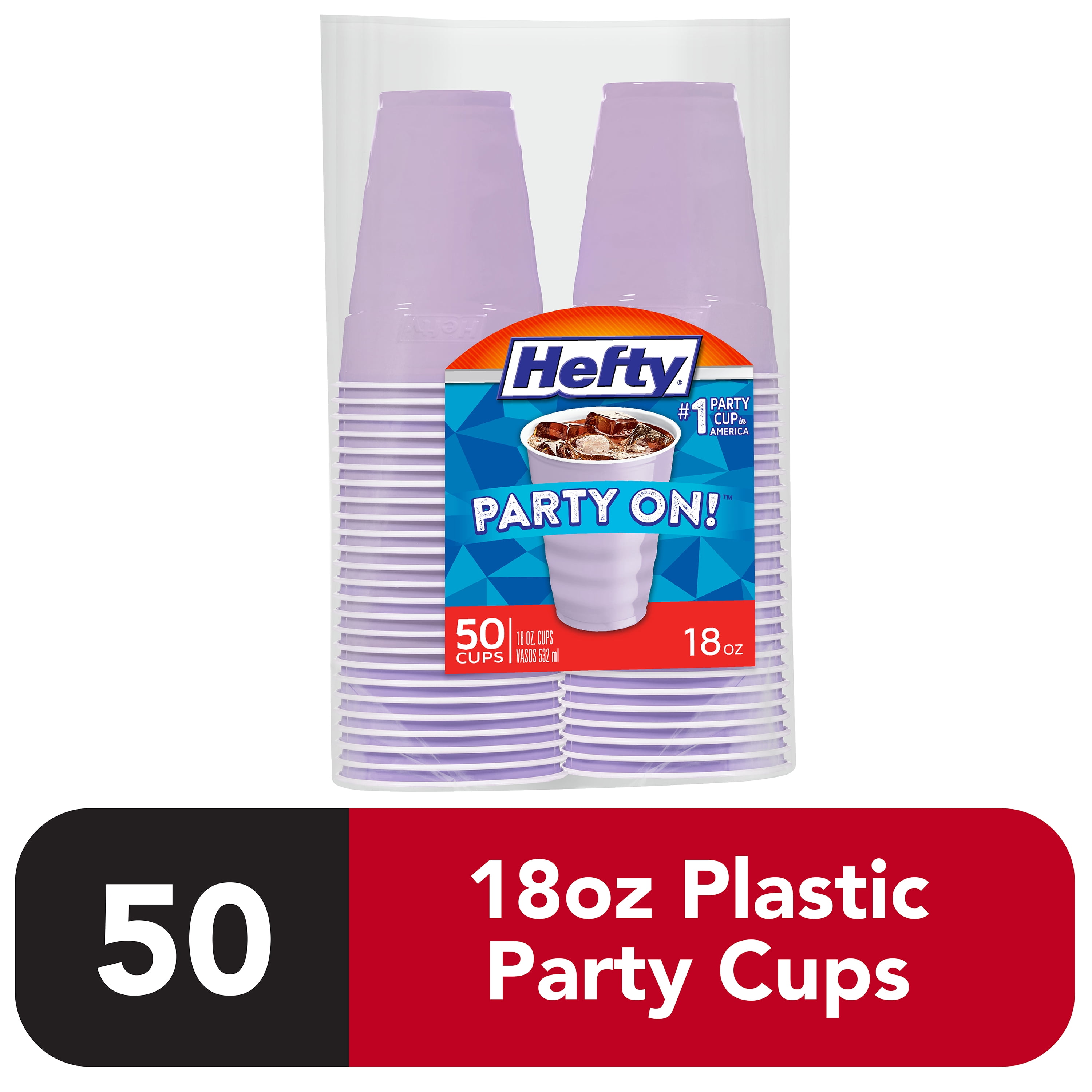 Hefty 18oz Grip Violet Cups, 50ct - Walmart.com