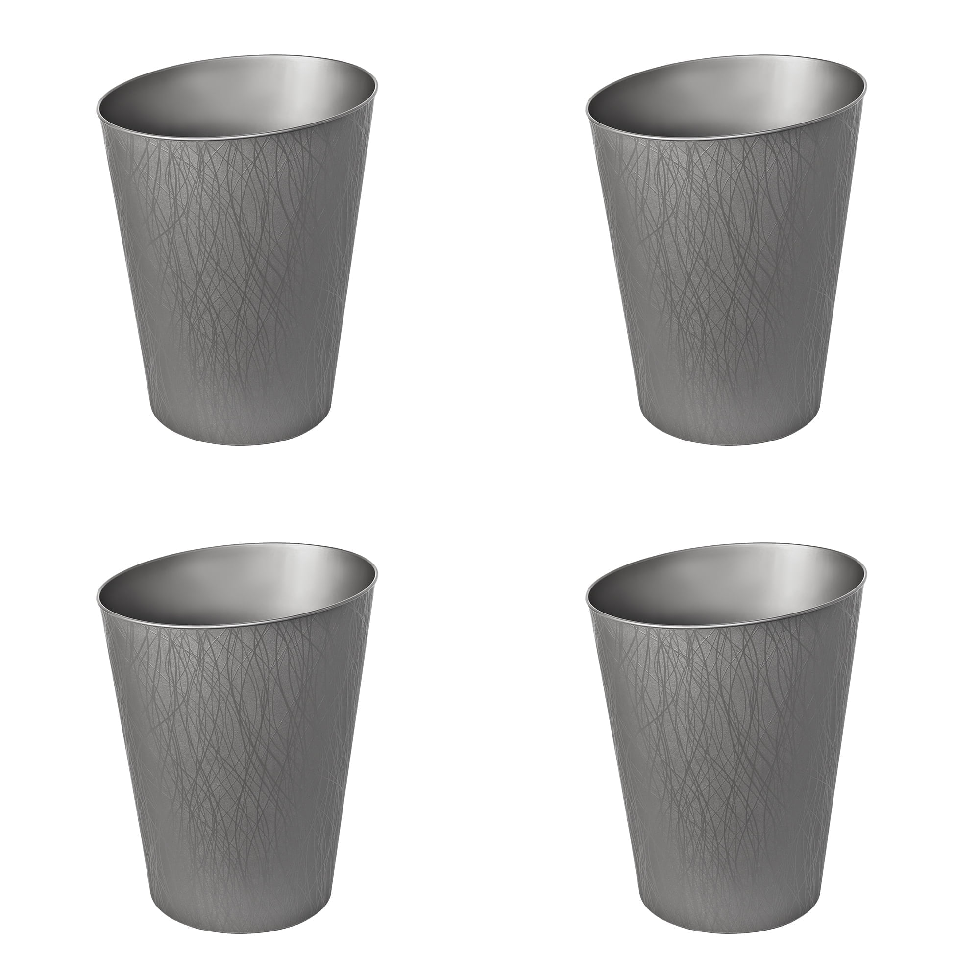 Hefty 2.3 Gallon Decorative Wastebasket Set, Willow Texture, Durable ...