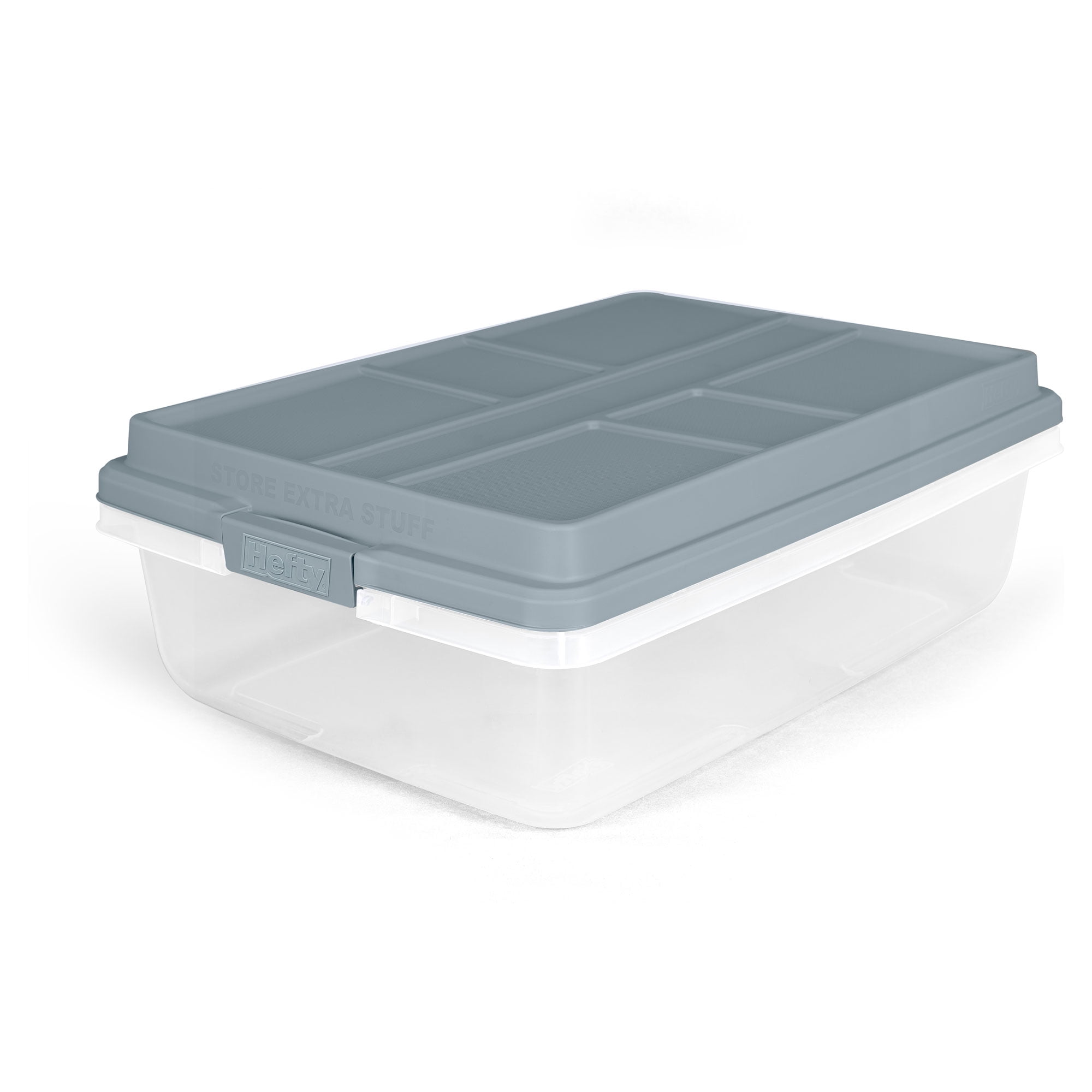 Hefty 40-Quart Hi-Rise Stackable Plastic Storage Bins with Secure Lid ...