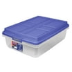 Hefty 32 Quart Clear Plastic Storage Bin with Blue HI-RISE Lid, Adult ...