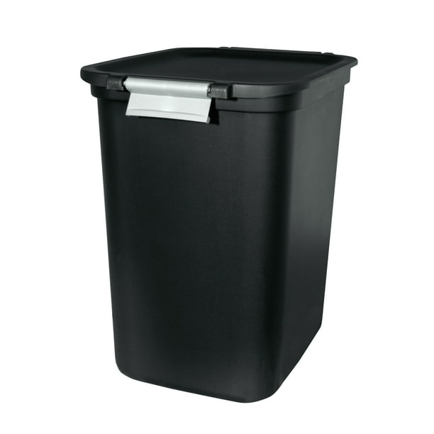 Hefty 7.7 Gallon Trash Can, Plastic Hinged Locking Lid Kitchen Trash ...