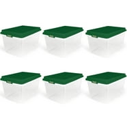 Homz 24'' Large Plastic Wreath Storage Bin, Holiday Christmas Organizer ...