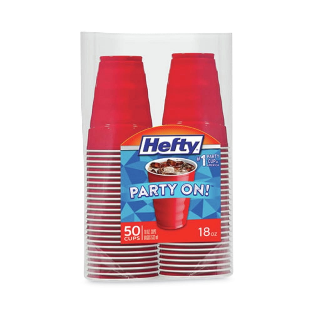 Hefty C21895 18 oz. Easy Grip Disposable Plastic Party Cups - Red (400 ...