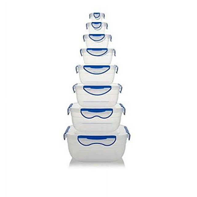 Hefty Clip Fresh 16-piece Nested Bowl Square Food-Storage Container Set ...