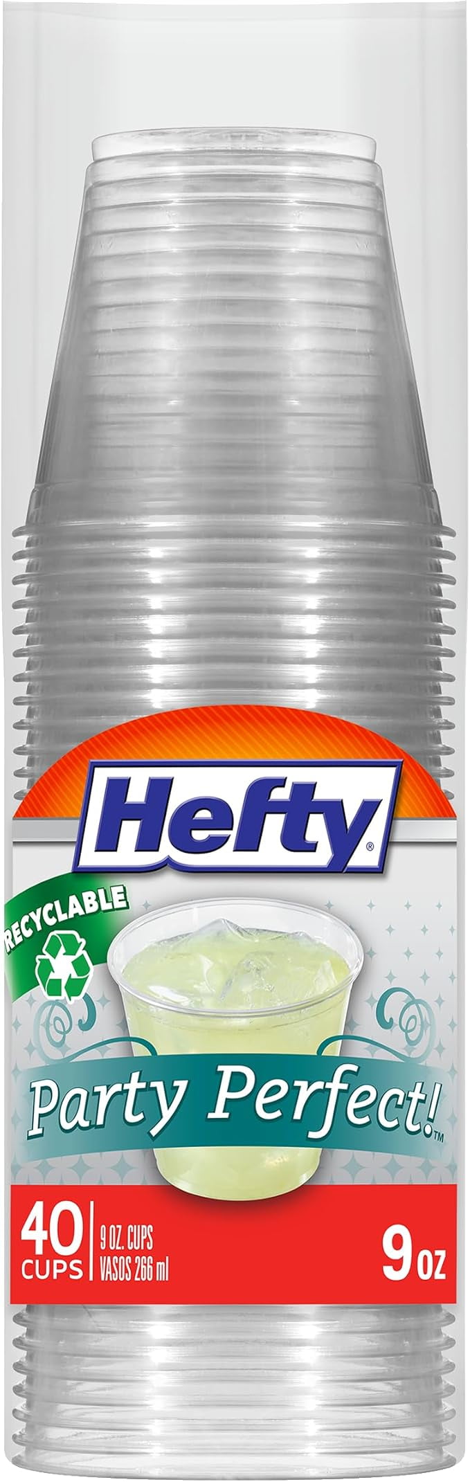 Hefty Deluxe Clear Plastic Party Cups (9 Ounce, 40 Count) - Walmart.com