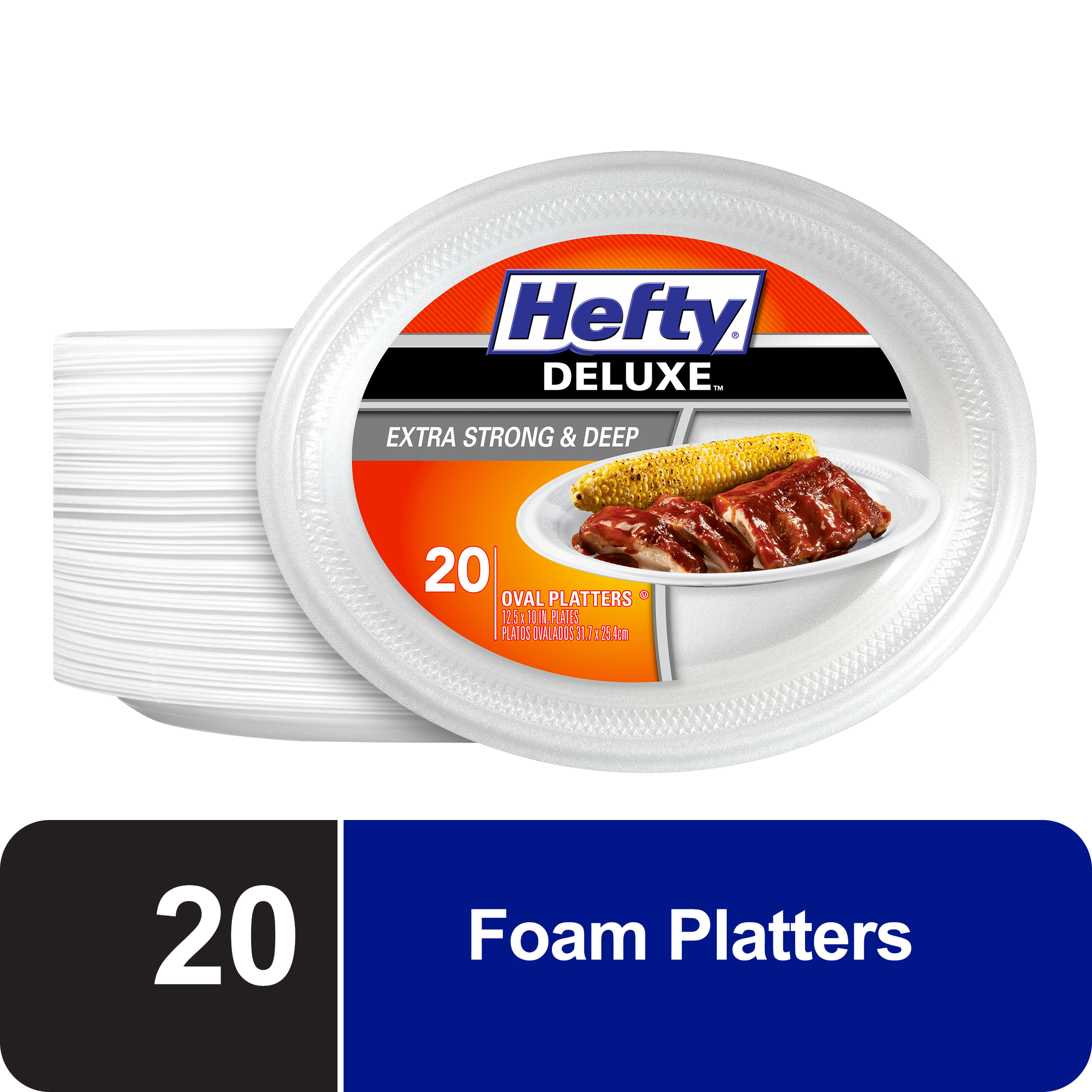 Hefty Style Large Square Foam Party Plates, 20 Count - Walmart.com