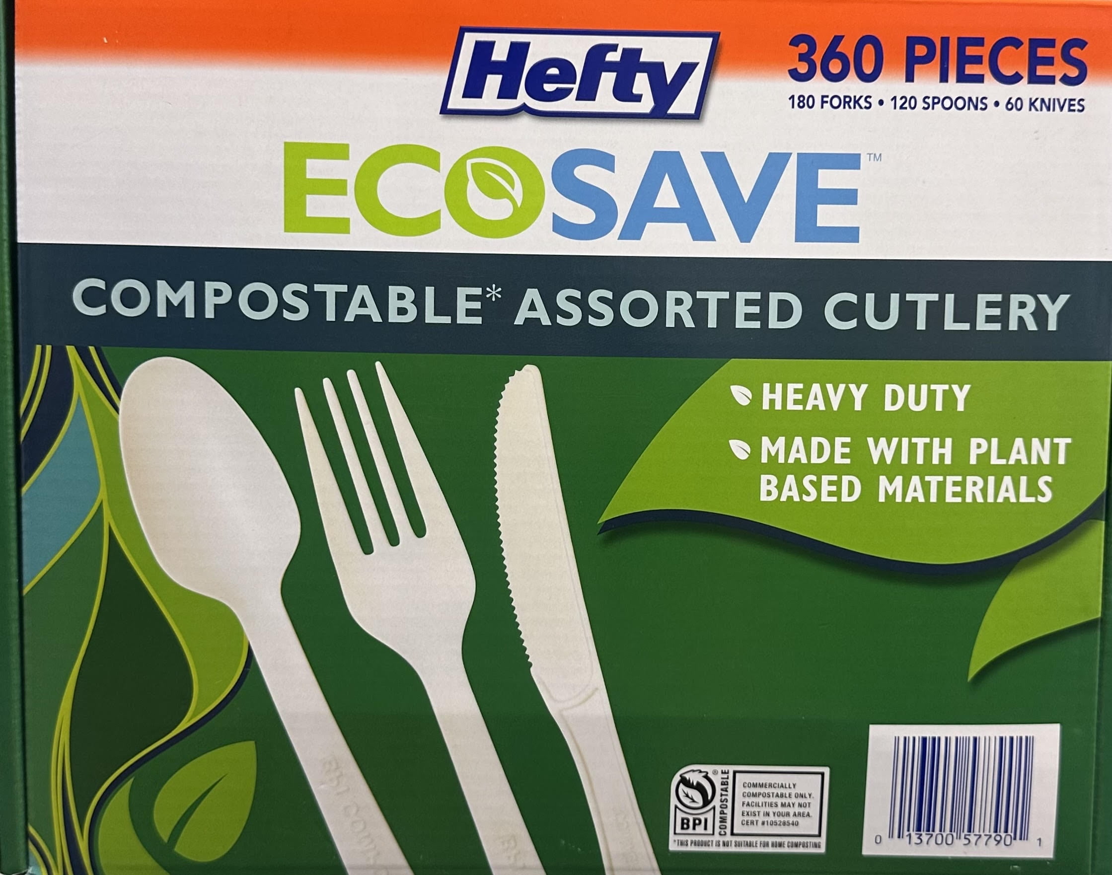 Hefty ECOSAVE 360-Piece Assorted Cutlery Set, Heavy Duty Durable ...