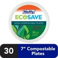 Hefty ECOSAVE Ultra Strong Compostable Paper Plates, 6 3/4 inch, 30 ...