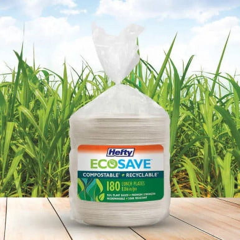 Hefty EcoSave Luncheon Paper Plates - 180-Pack, 22.5 cm (8.85 in ...