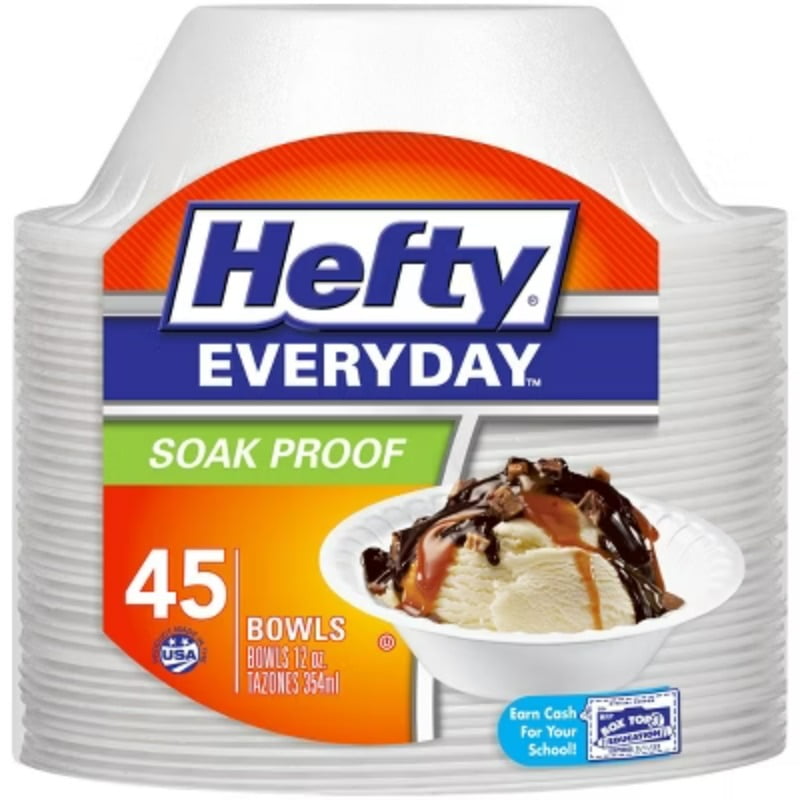 Hefty Foam Disposable Bowl - 45ct/12oz - Walmart.com