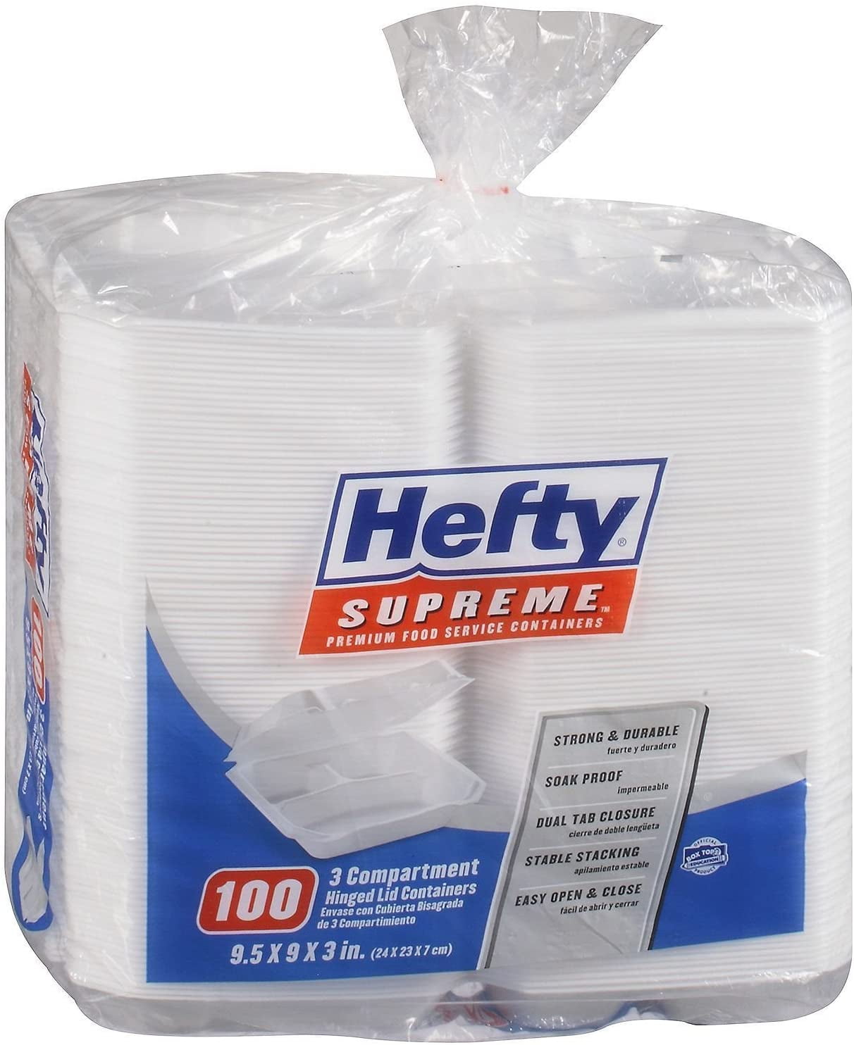 Hefty Foam Super Weight 3-Compartment Container, 9 - Walmart.com