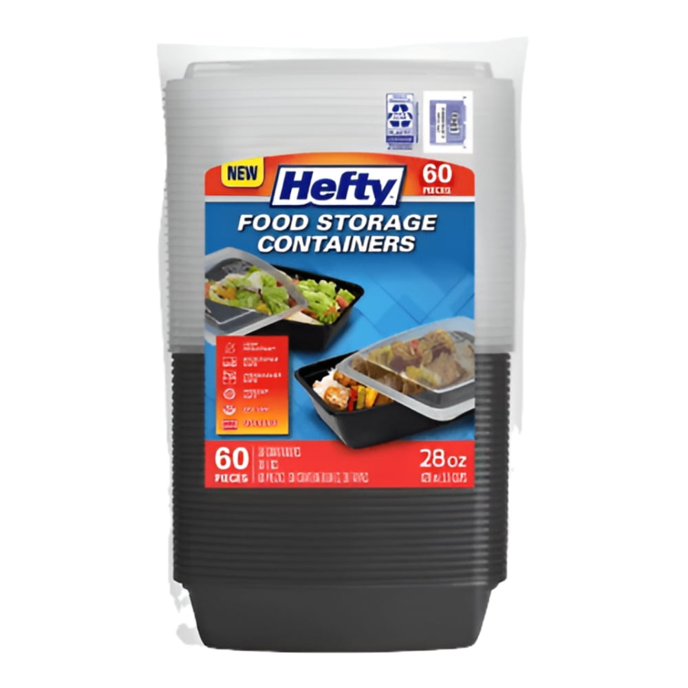 Luiryare Hefty Food Storage Containers, 28 Oz, Leak-Resistant Lids, BPA ...