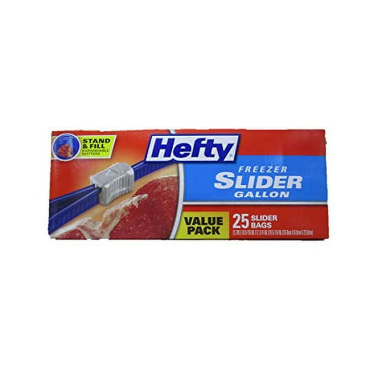 Hefty Freezer Slider Bags, Gallon Size, 25 Count, MaxLock Seal ...