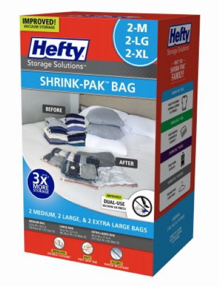 Hefty HFT-7052463 Variety Pack of Shrink-Pak Clothes Storage Bags ...