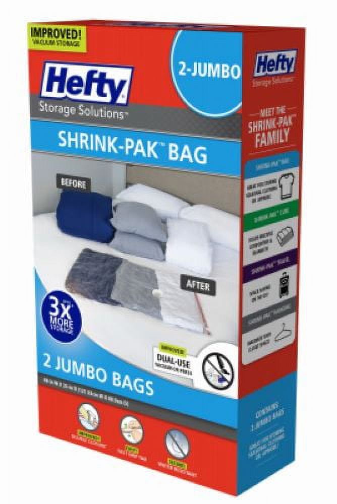 Hefty HFTPDQ-7048463 2-Pack of Jumbo Shrink-Pak Clothes Storage Bags ...