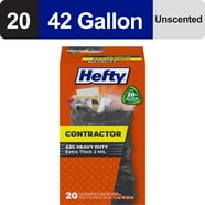 Hefty Extra Strong Large Drawstring Garbage Sacks, 30 Gallon, Black, 25 ...