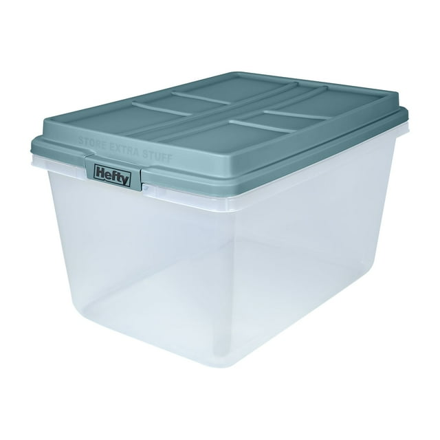 Hefty Hi-Rise 72 Qt. Locking Storage Bins with Latches, Lift Off Lid ...