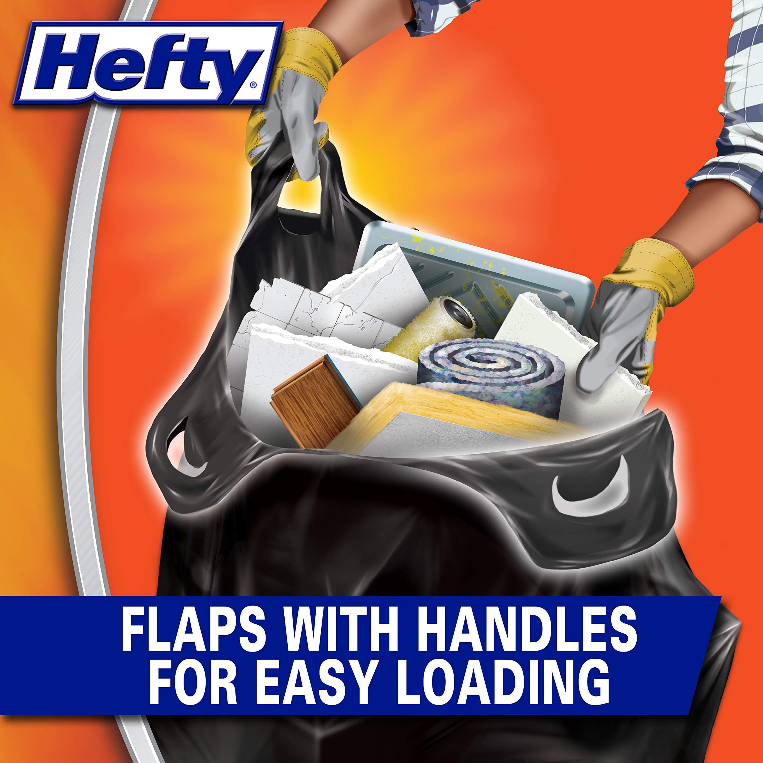 Hefty Load & AJH3 Carry Heavy Duty Contractor Large Trash Bags, 42 ...