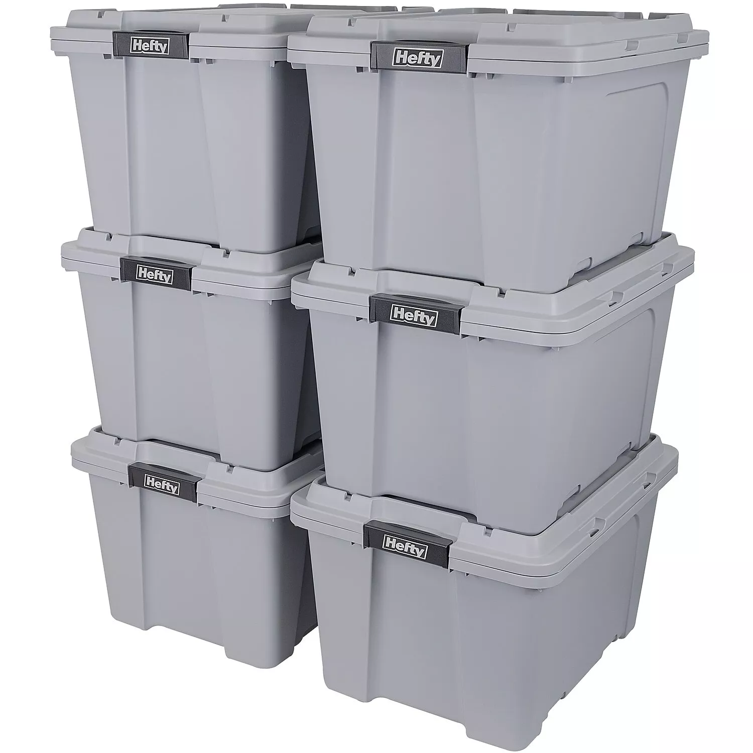 Hefty MAX Pro 72 Quart Storage Tote Gray 6/Pack (7170HFTCOM52252 ...